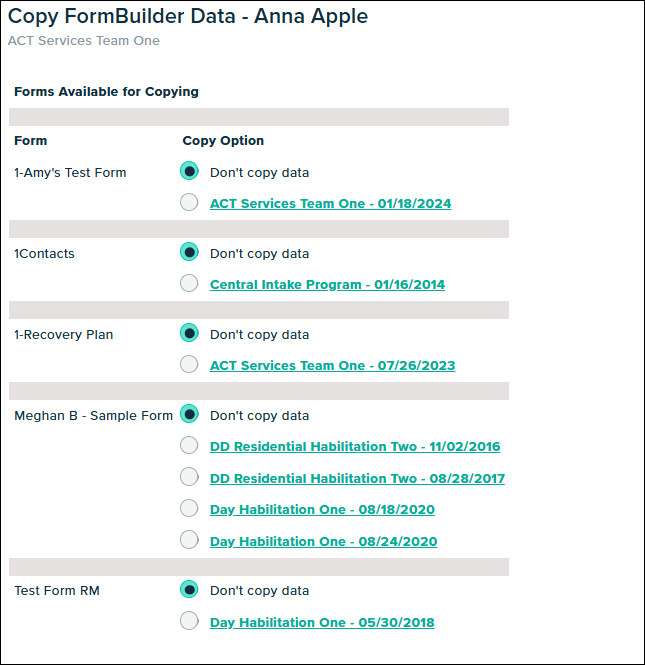 Copy FormBuilder Data – AWARDS